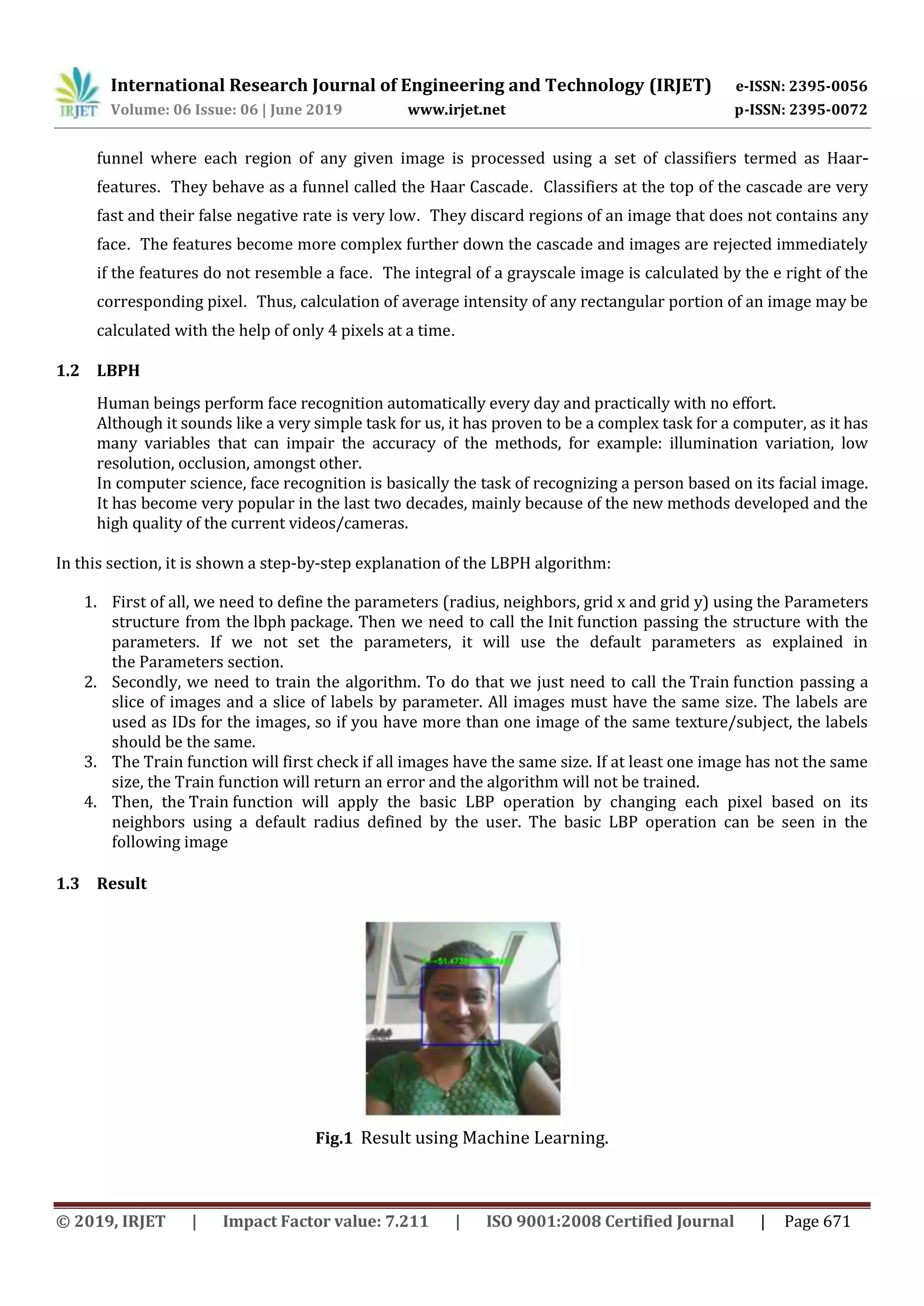 IRJET- Face Recognition using Deep Learning | PDF