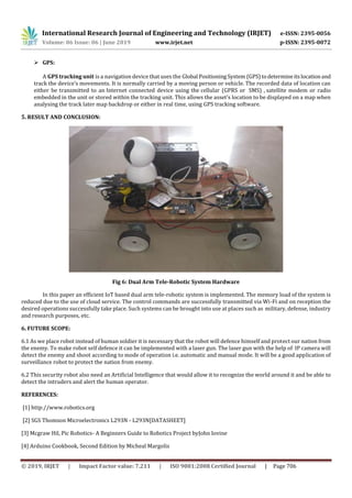 IRJET- IoT based Dual-ARM Tele Robotic System | PDF