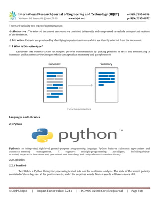IRJET- સારાંશ Gujarati Text Summarizer | PDF
