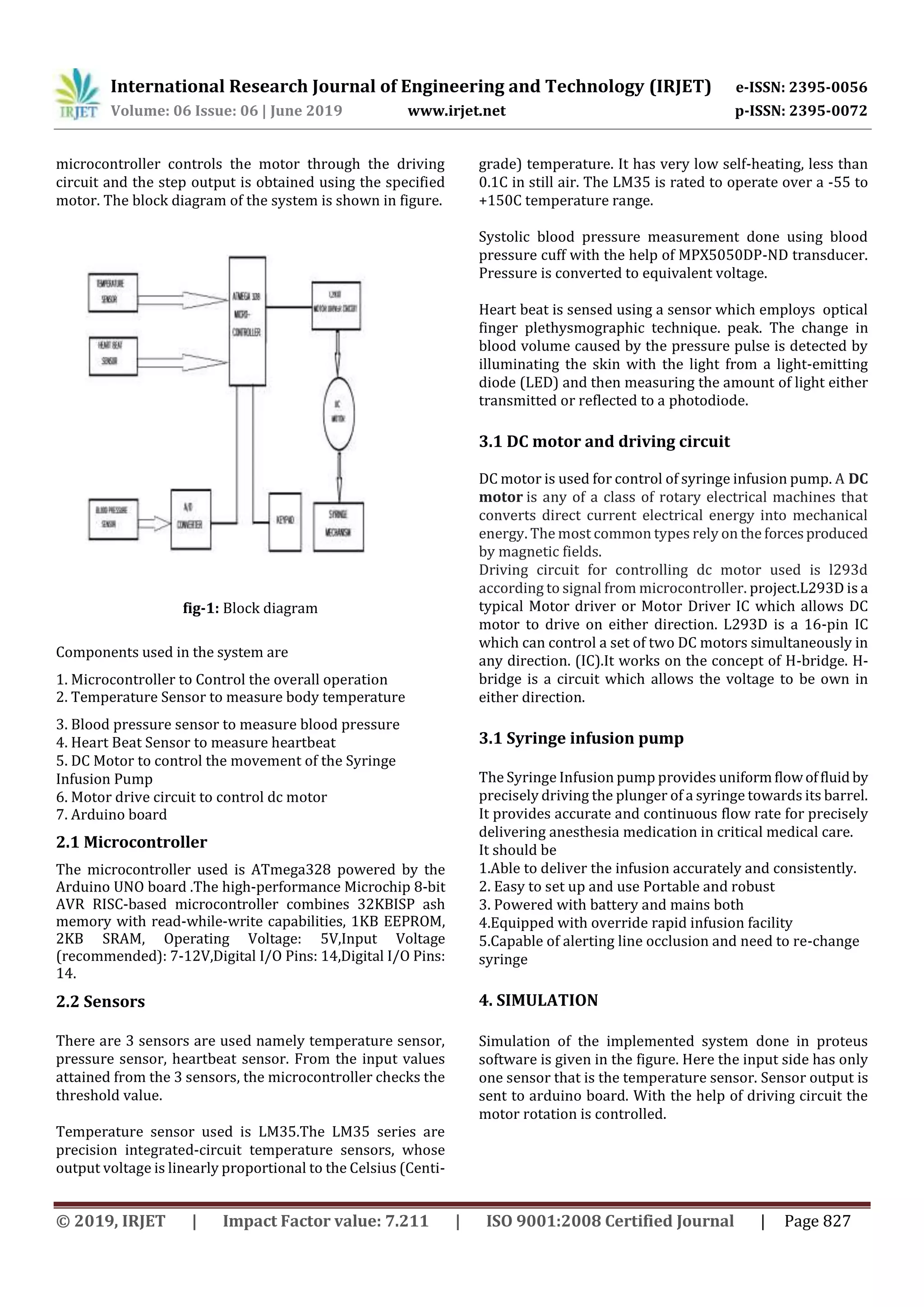 IRJET- Microcontroller based Anesthesia Injector | PDF
