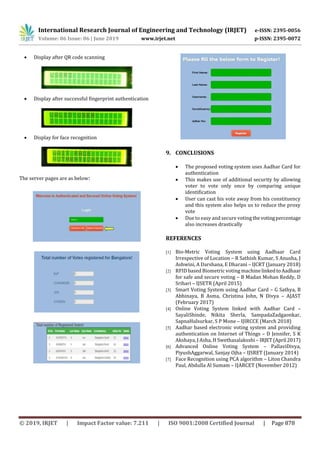 IRJET- Secure Voting System using Aadhar and Biometrics | PDF