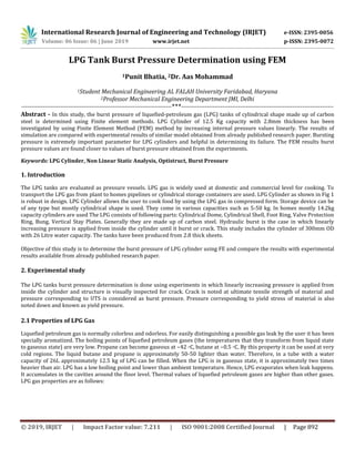 IRJET- LPG Tank Burst Pressure Determination using FEM | PDF