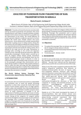 IRJET- Analysis of Passenger Flow Parameters of Rail Transportation in ...