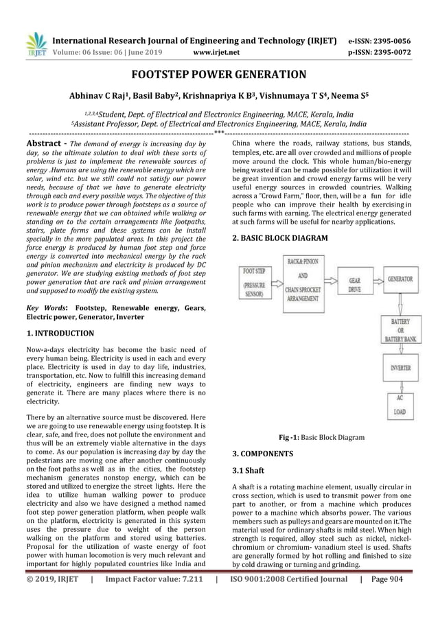 IRJET- Footstep Power Generation | PDF