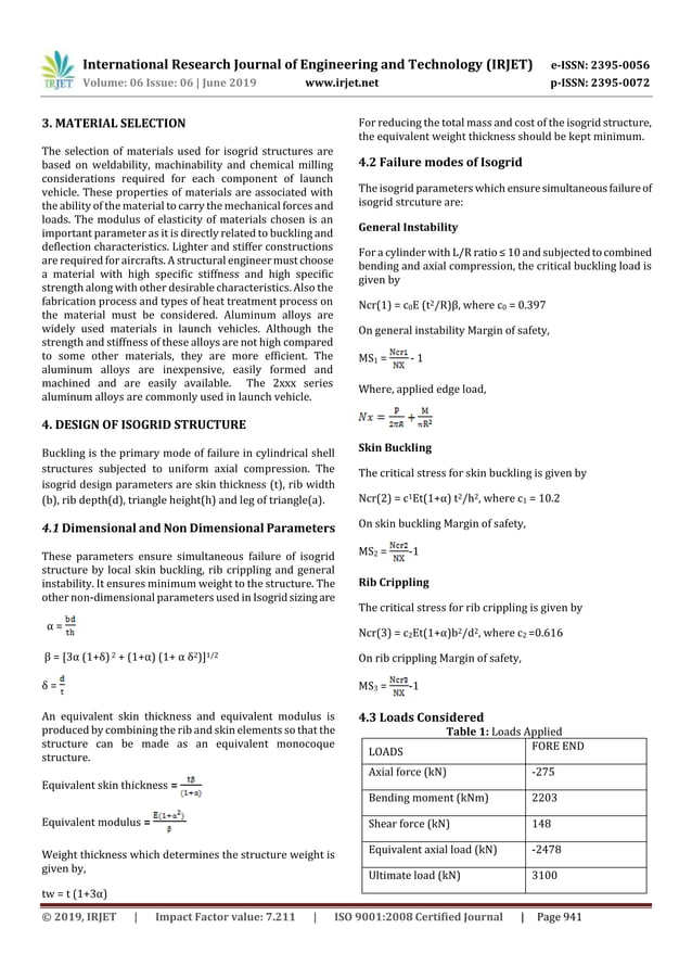 IRJET- Design of an Interstage Structure in Launch Vehicle: Isogrid ...