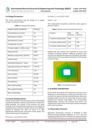 IRJET- Design of an Interstage Structure in Launch Vehicle: Isogrid ...