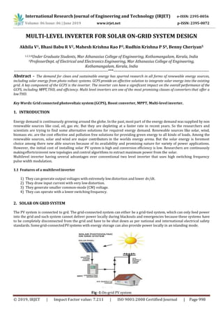 IRJET- Multi-Level Inverter for Solar On-Grid System Design | PDF