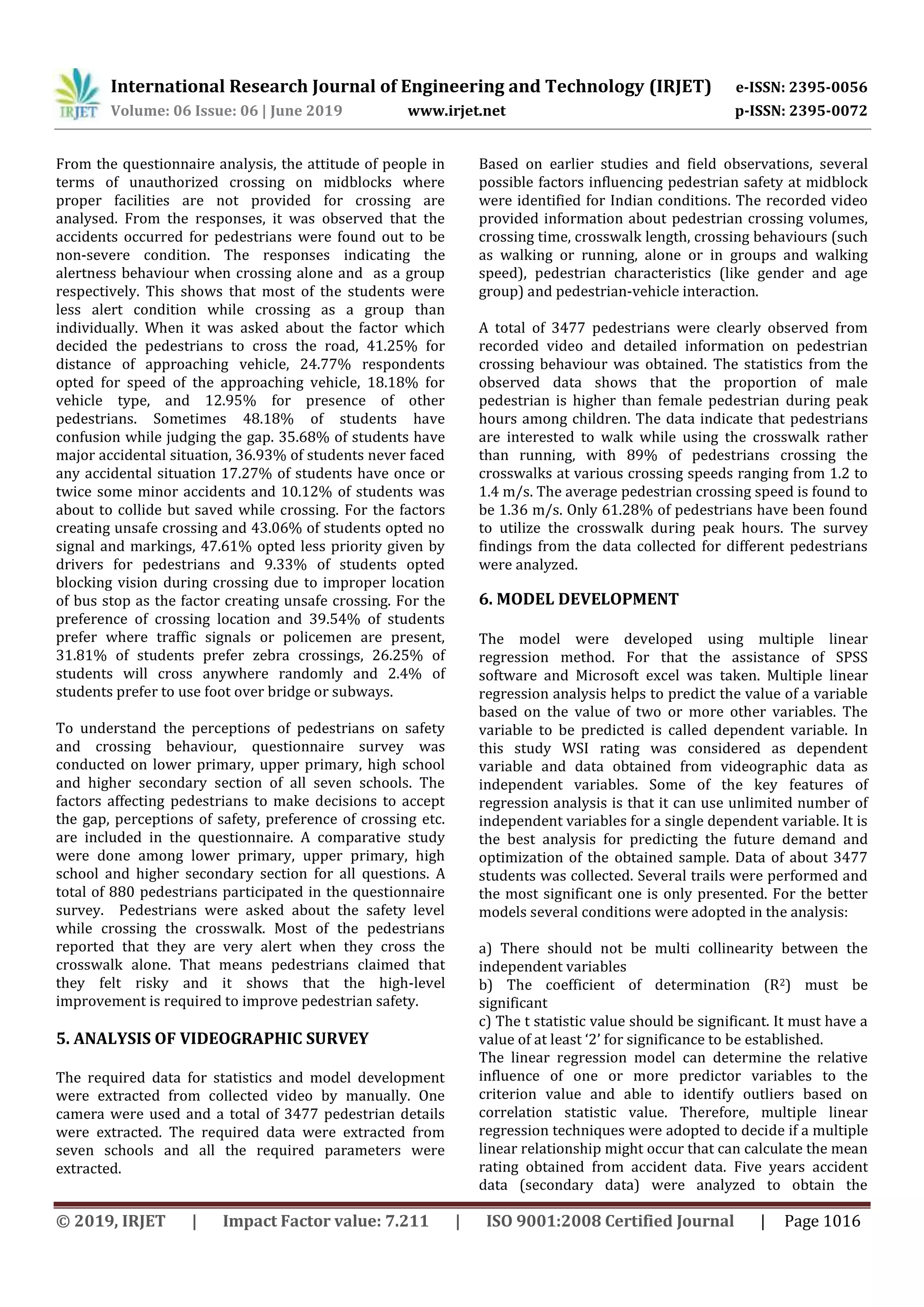 IRJET- Pedestrian Safety Analysis at School Zones | PDF