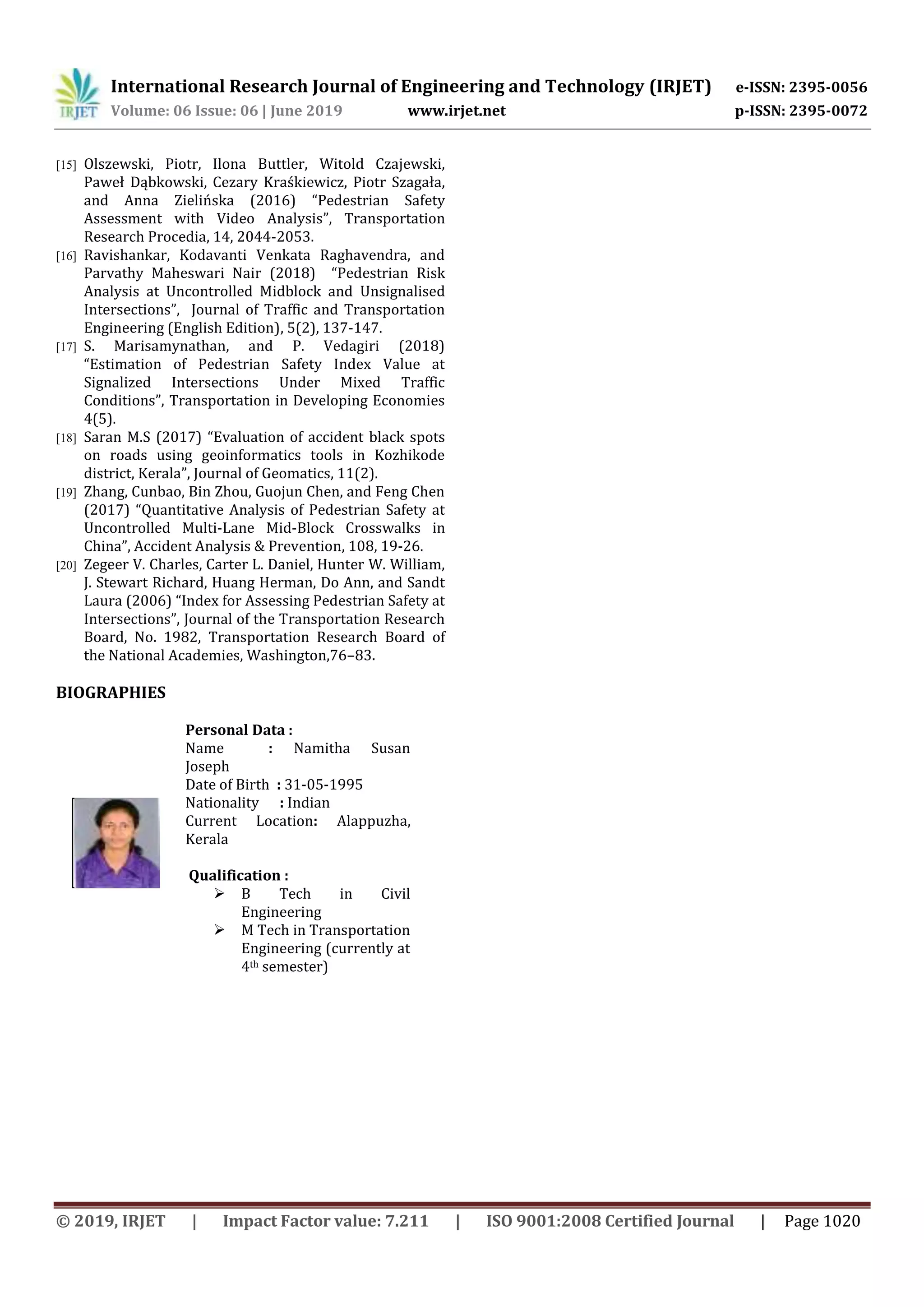 IRJET- Pedestrian Safety Analysis at School Zones | PDF