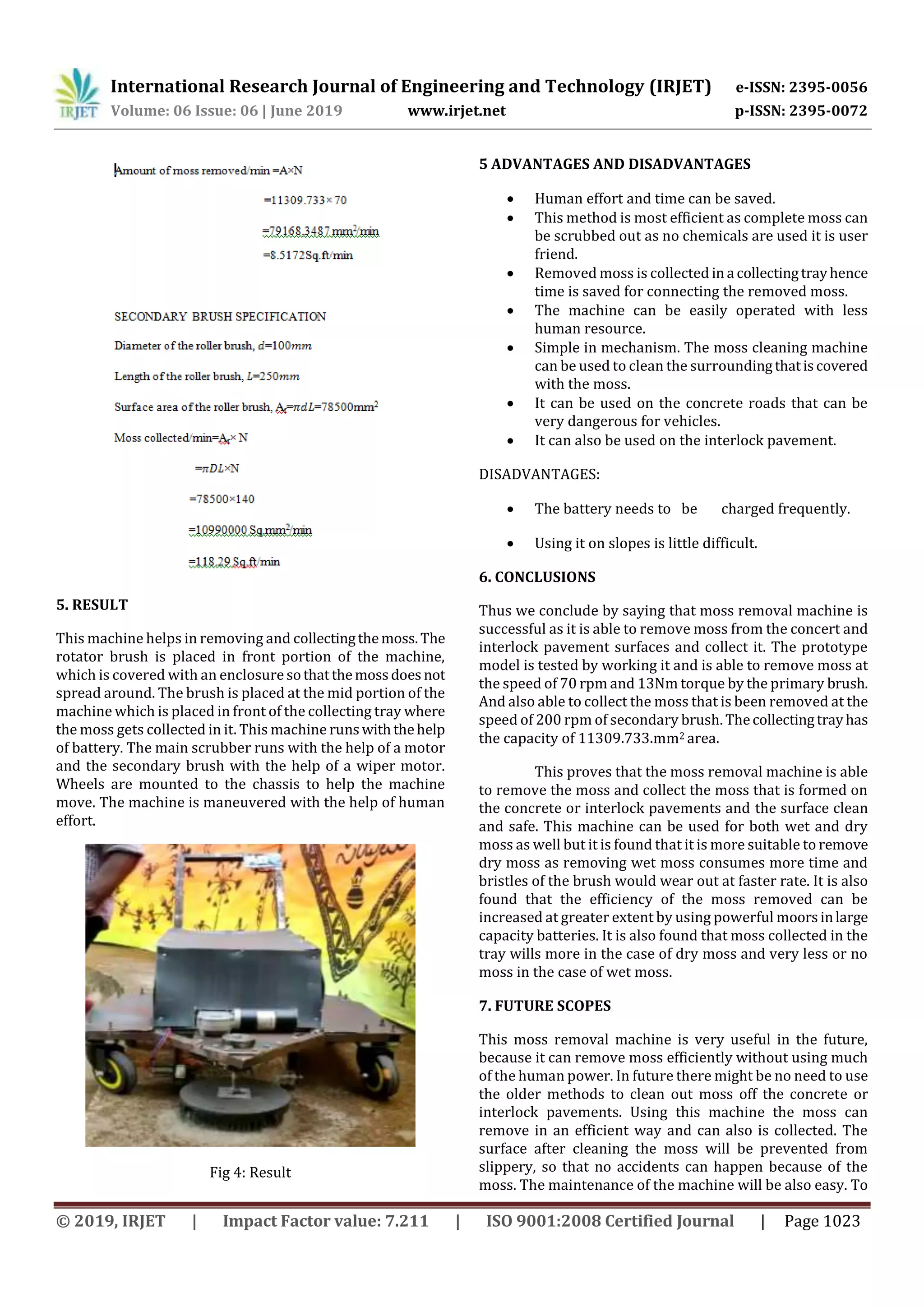 IRJET- Moss Removal Machine | PDF