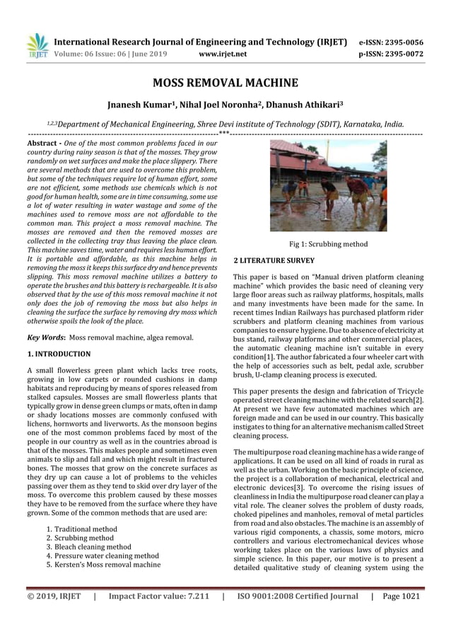 IRJET- Moss Removal Machine | PDF