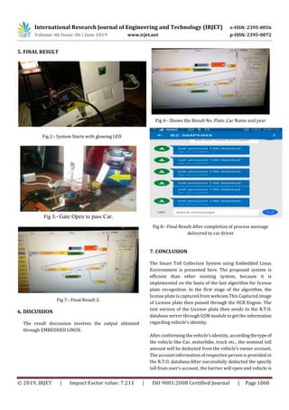IRJET- Automatic Toll Collection System based on Embedded System LINUX ...