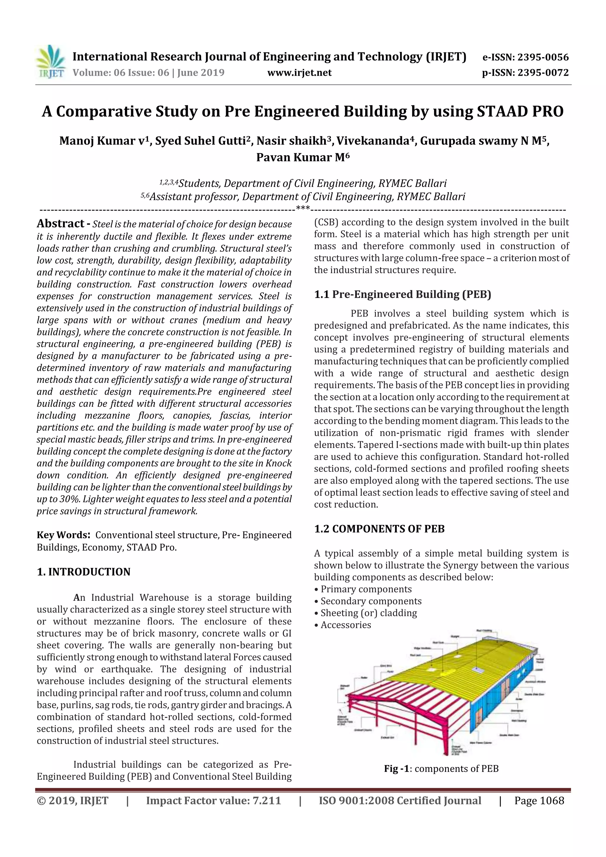 IRJET- A Comparative Study on Pre Engineered Building by using STAAD ...