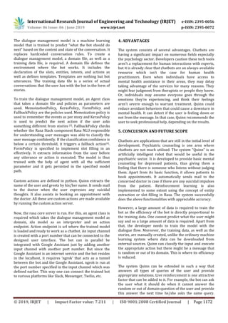 IRJET- Quinn: Medical Assistant for Mental Counseling using Rasa Stack | PDF