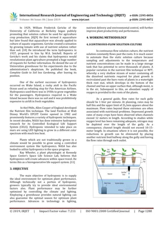 IRJET- A Hydroponic System for Indoor Plant Growth | PDF | Agriculture ...