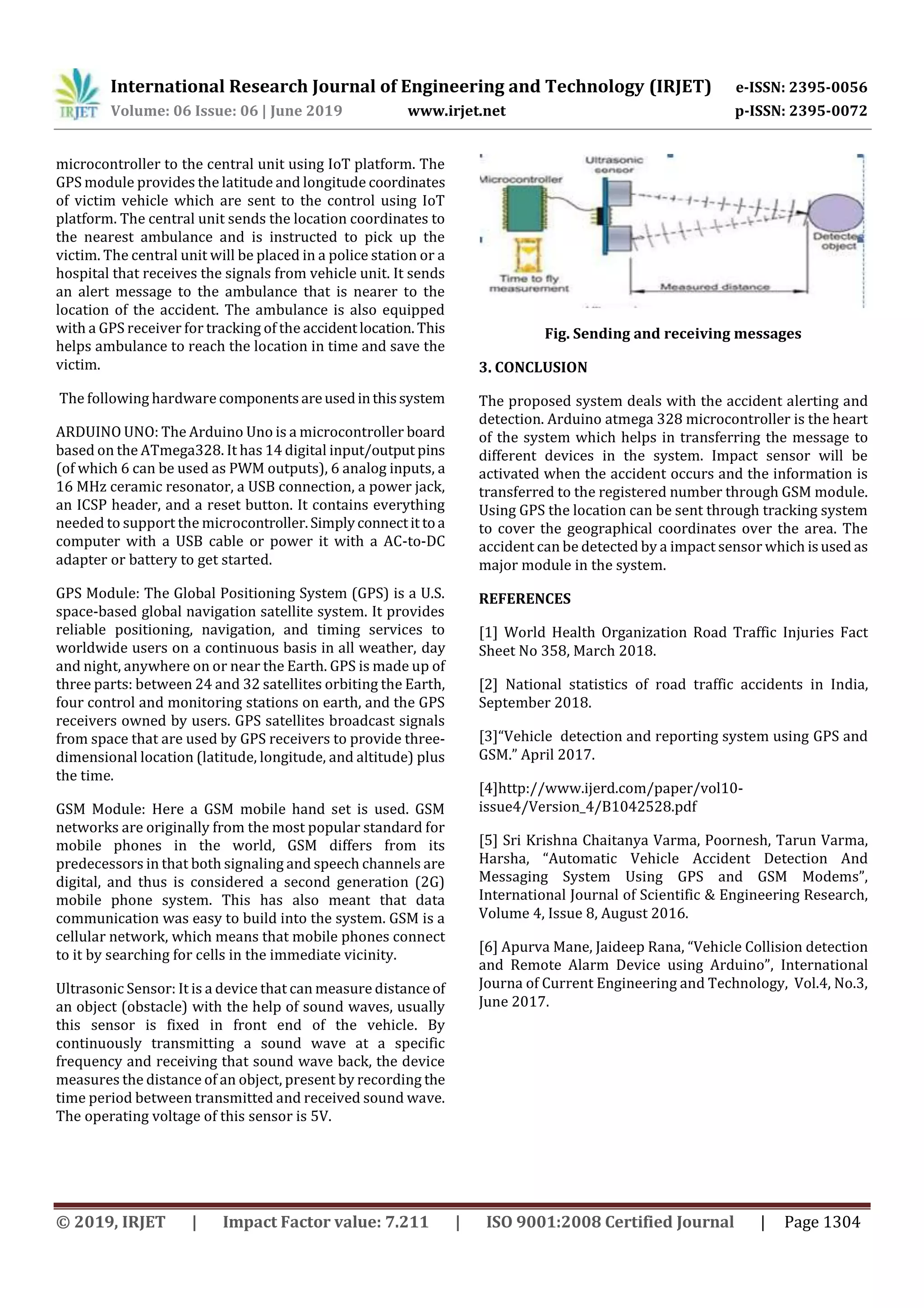 IRJET- Automatic Vehicle Accident Detection and Rescue System | PDF