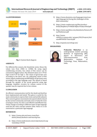 IRJET- A Smart Glove for the Dumb and Deaf | PDF