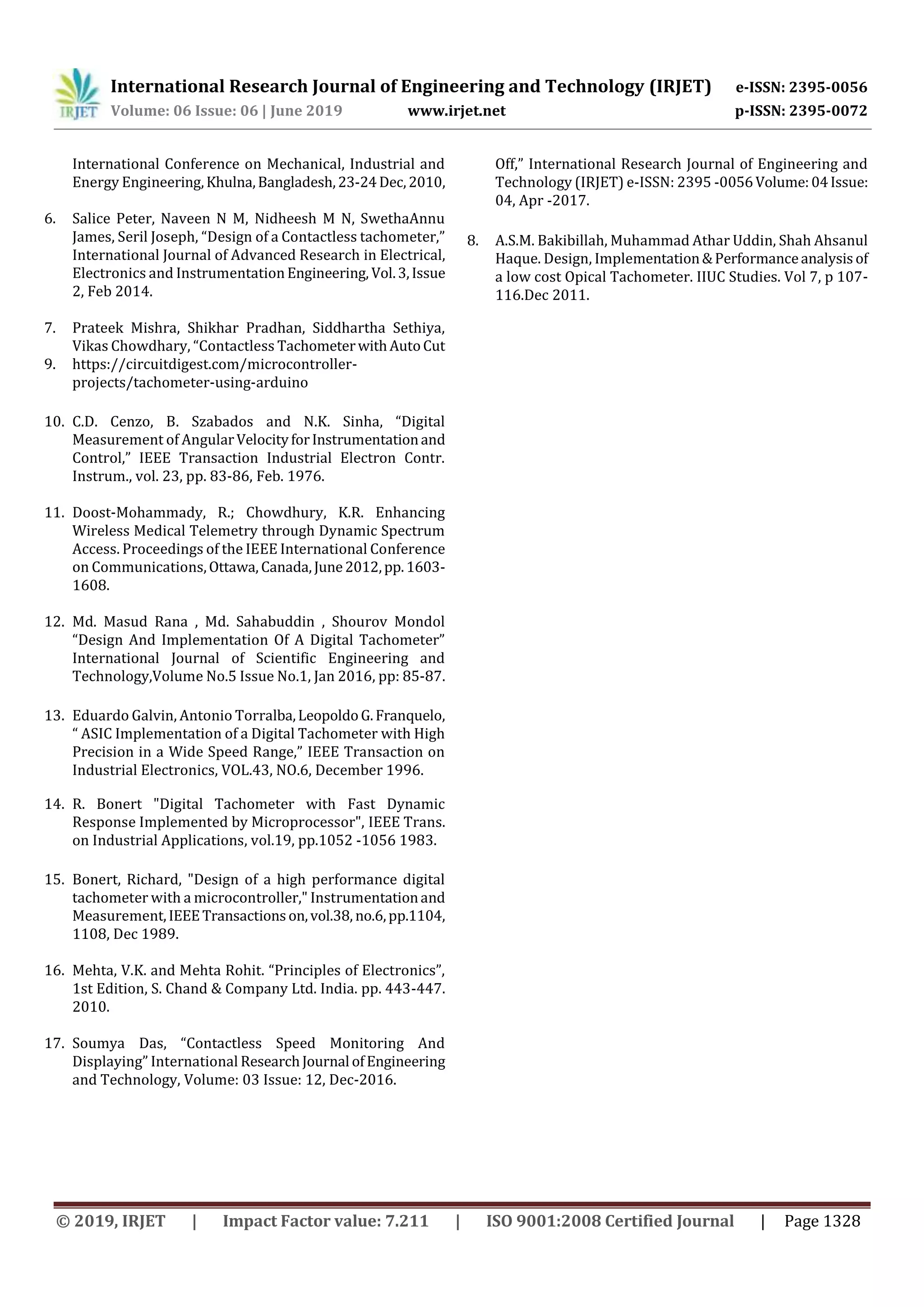 IRJET- Design of a Portable Contact-Less Tachometer using Infrared ...
