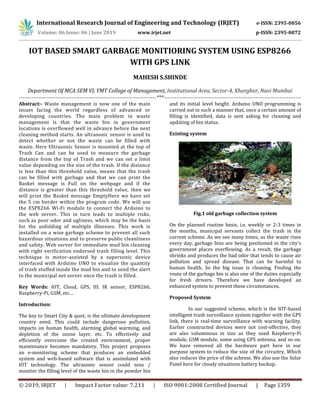 IRJET- IoT based Smart Garbage Monitioring System using Esp8266 with ...