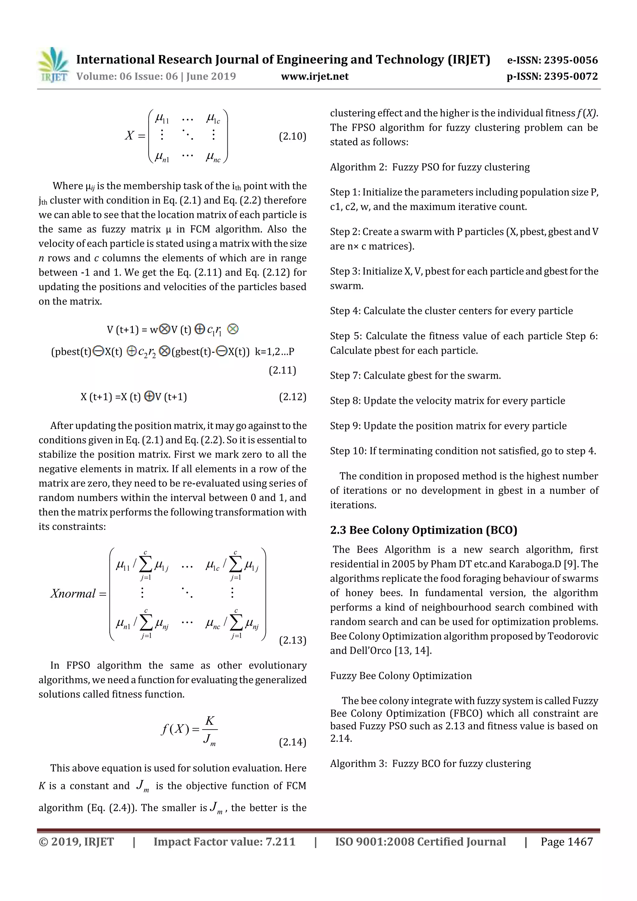 IRJET- Performance Analysis of Optimization Techniques by using Clustering | PDF | Beekeeping ...