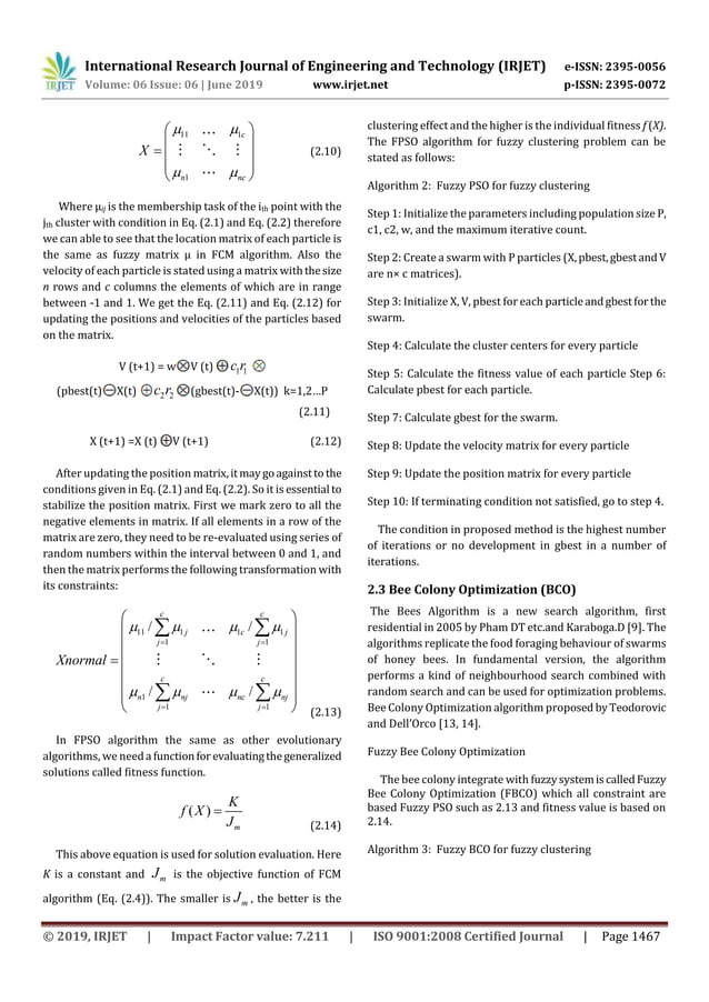 Irjet Performance Analysis Of Optimization Techniques By Using Clustering Pdf Beekeeping