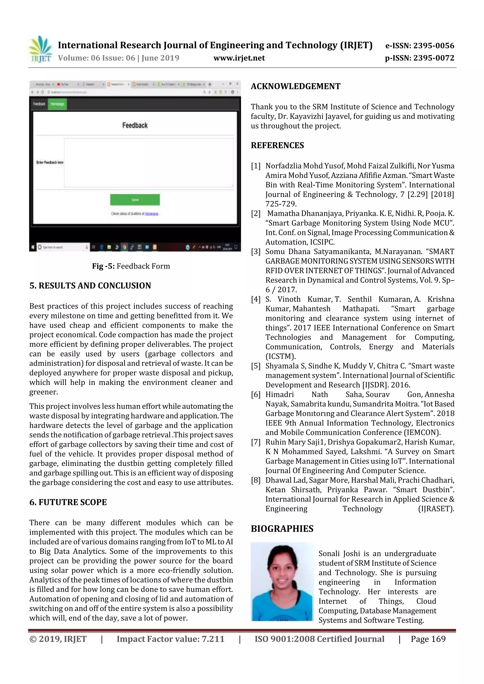 IRJET- Smart Dustbin using GPS Tracking | PDF