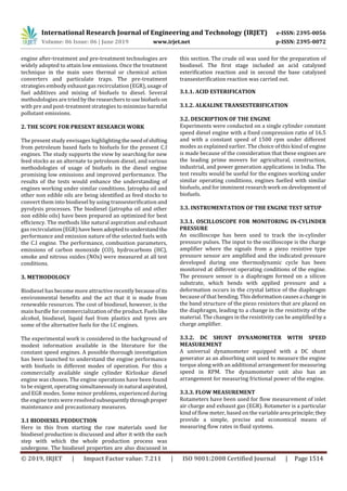 IRJET- Experimental Analysis of Emission Performance Characteristics on Diesel and Diesel ...
