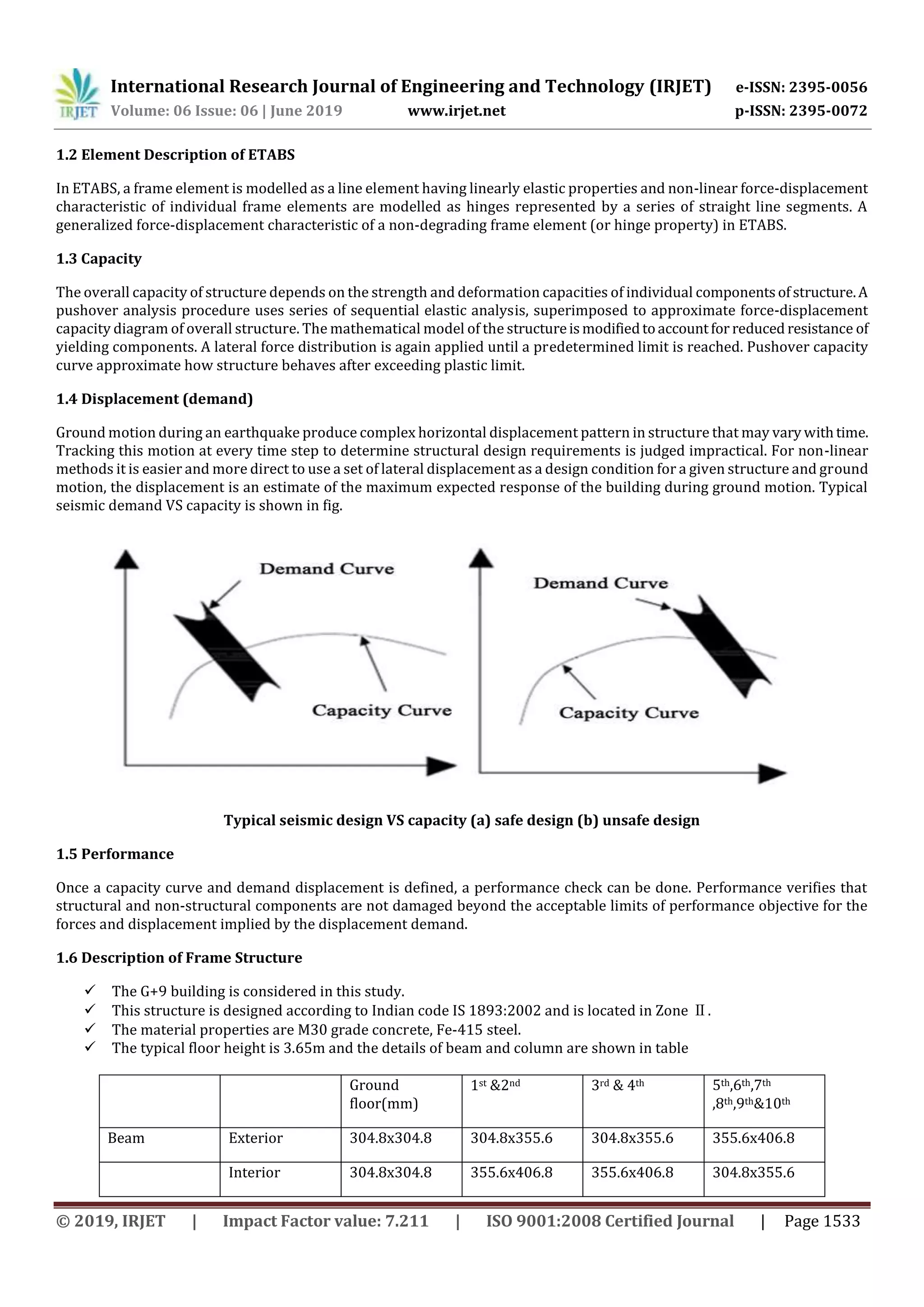 IRJET- Pushover Analysis on Reinforced Concrete Building using ETABS | PDF