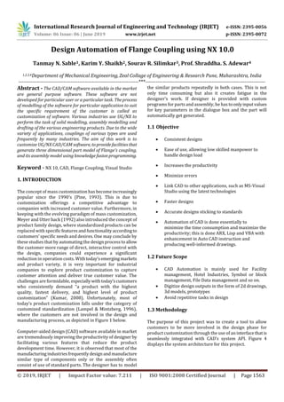 IRJET- Design Automation of Flange Coupling using NX 10.0 | PDF