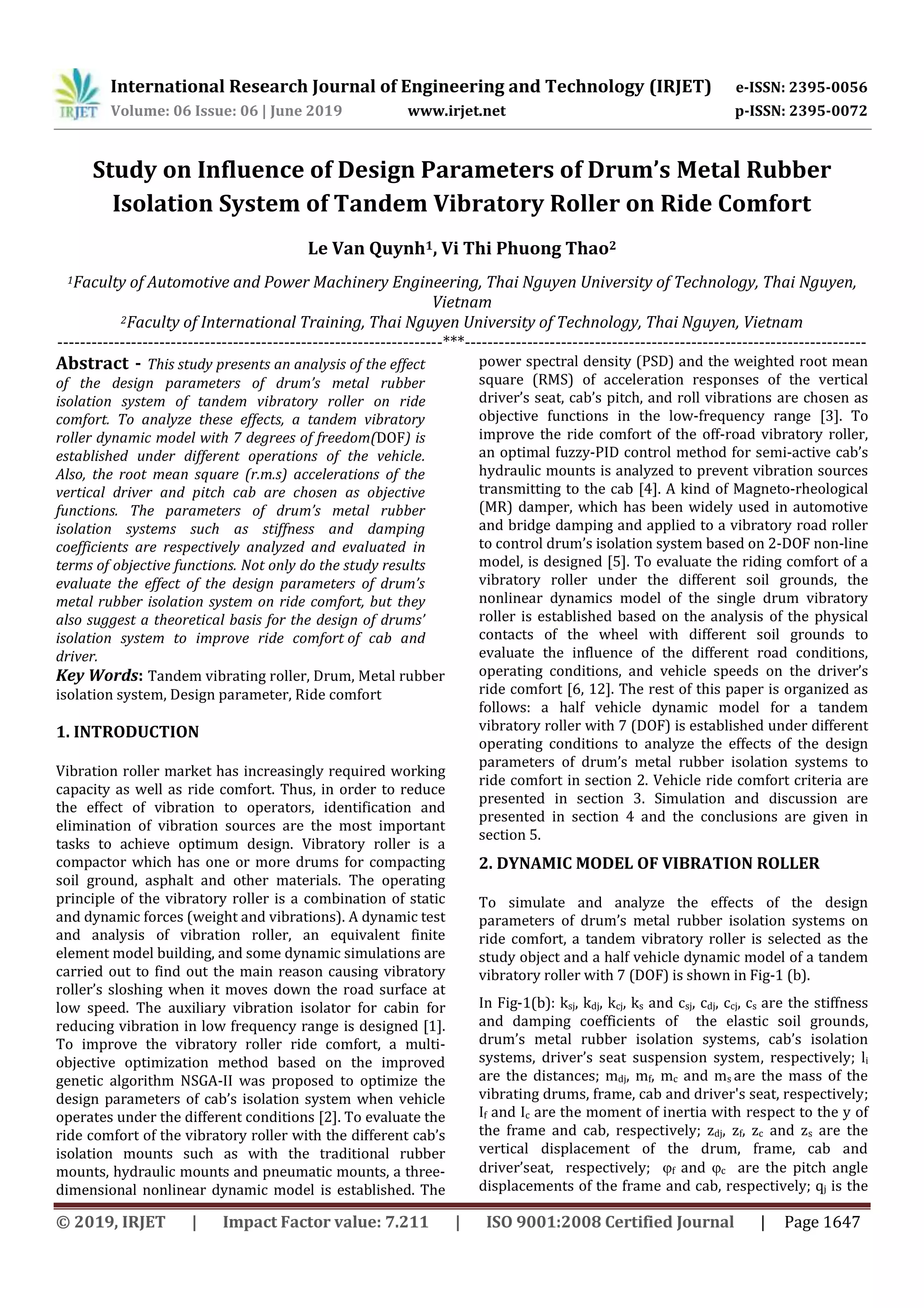 IRJET- Study on Influence of Design Parameters of Drum’s Metal Rubber ...