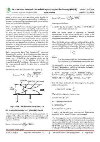 IRJET- CFD Analysis of Flow through Integral Orifice Plate Assemblies Under Diverse Working ...