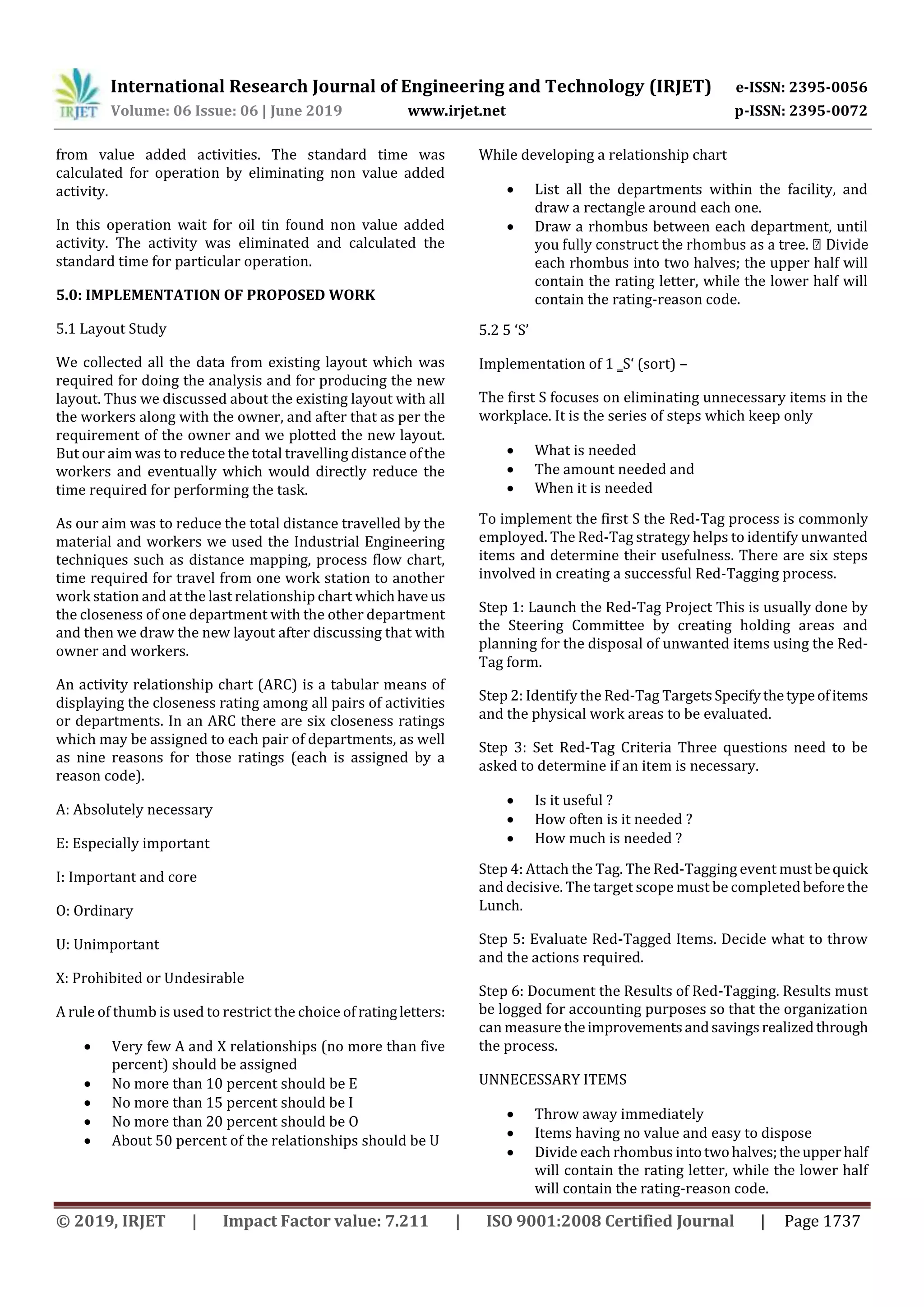 IRJET- Applications of Process Industrial Engineering in Food Industry ...