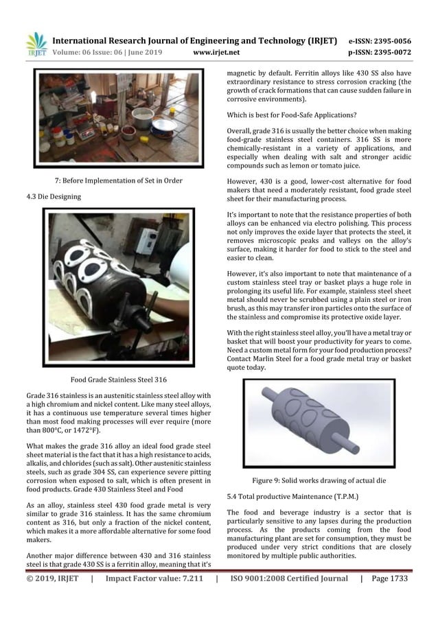 IRJET- Applications of Process Industrial Engineering in Food Industry | PDF