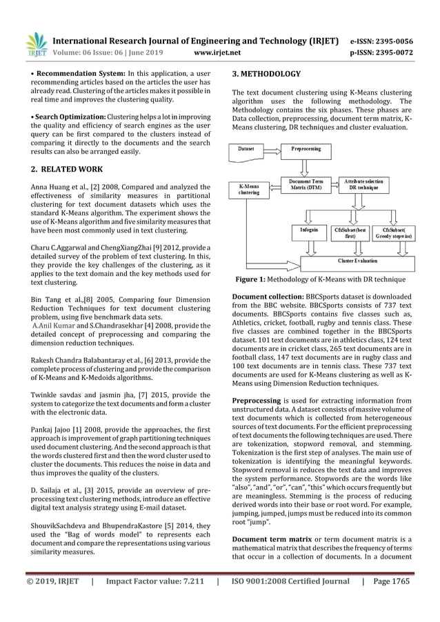 Irjet Text Document Clustering Using K Means Algorithm Pdf