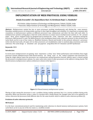 IRJET- Implementation of Mesi Protocol using Verilog | PDF