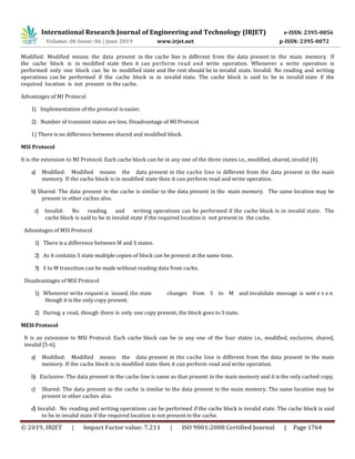 IRJET- Implementation of Mesi Protocol using Verilog | PDF