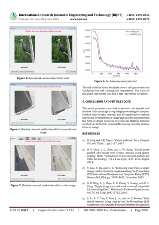 IRJET- Removal of Rain Streaks and Shadow from an Image | PDF
