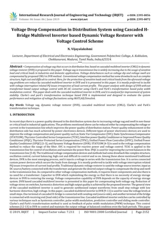 IRJET- Voltage Drop Compensation in Distribution System using Cascaded H-Bridge Multilevel ...