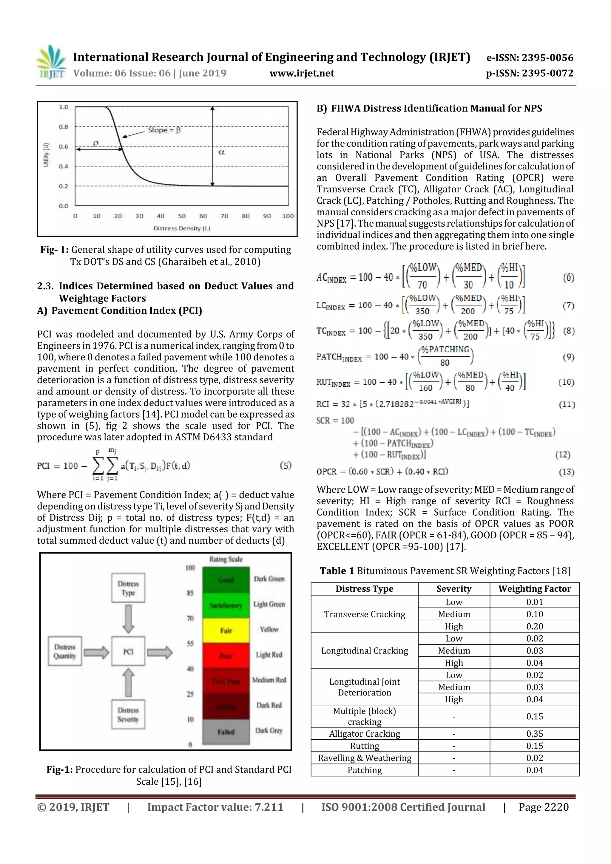 IRJET- A Review of Pavement Condition Rating Models for Flexible Pavements | PDF