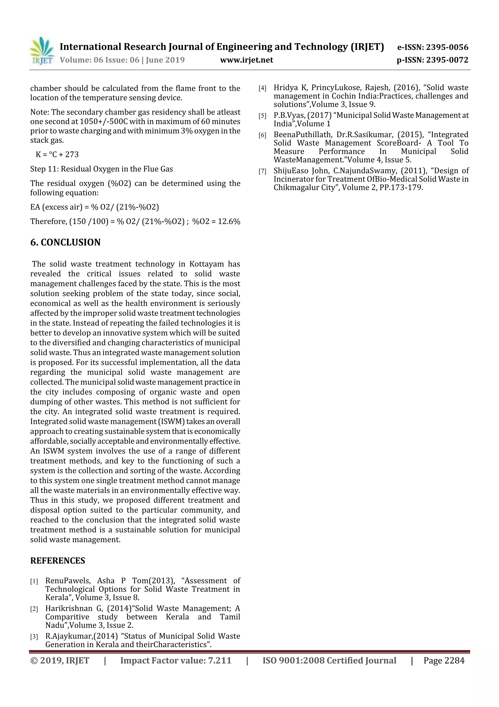 IRJET- Municipal Solid Waste Management Plan for Kottayam City | PDF