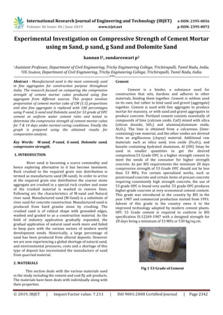 IRJET- Experimental Investigation on Compressive Strength of Cement ...