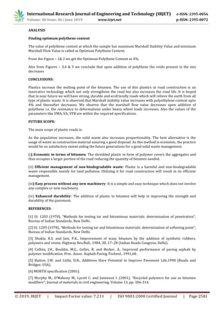 IRJET- Utilisation of Modified Bitumen in Road Construction | PDF