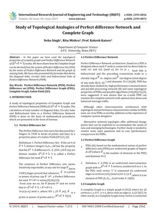 IRJET- Study of Topological Analogies of Perfect Difference Network and Complete Graph | PDF