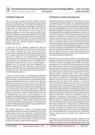 IRJET- Detecting Malicious URLS using Machine Learning Techniques: A Comparative Literature ...