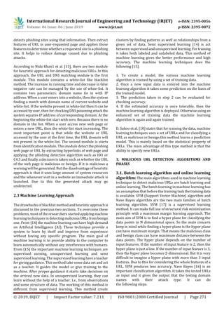 IRJET- Detecting Malicious URLS using Machine Learning Techniques: A Comparative Literature ...