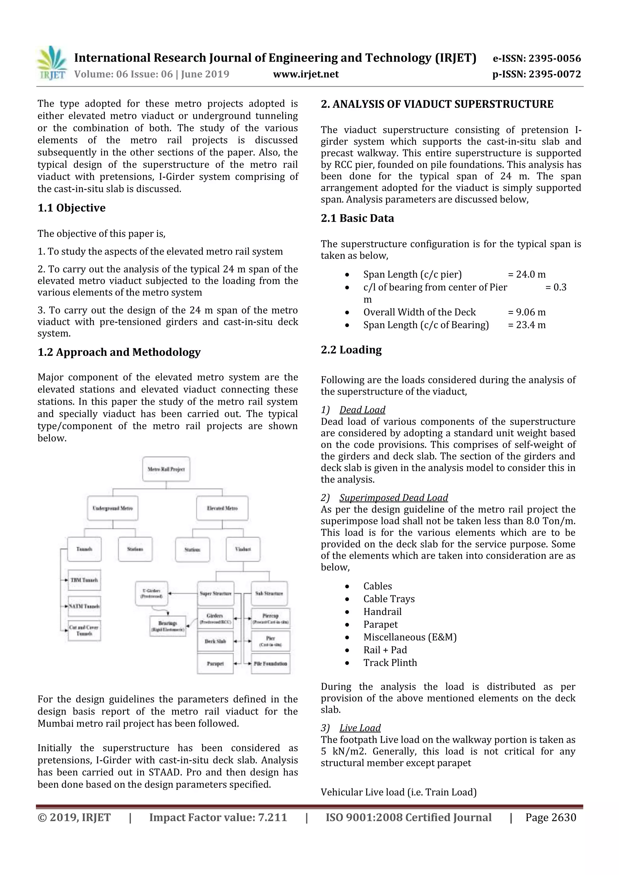 IRJET- Structural Engineering Aspects of Metro Rail Projects | PDF