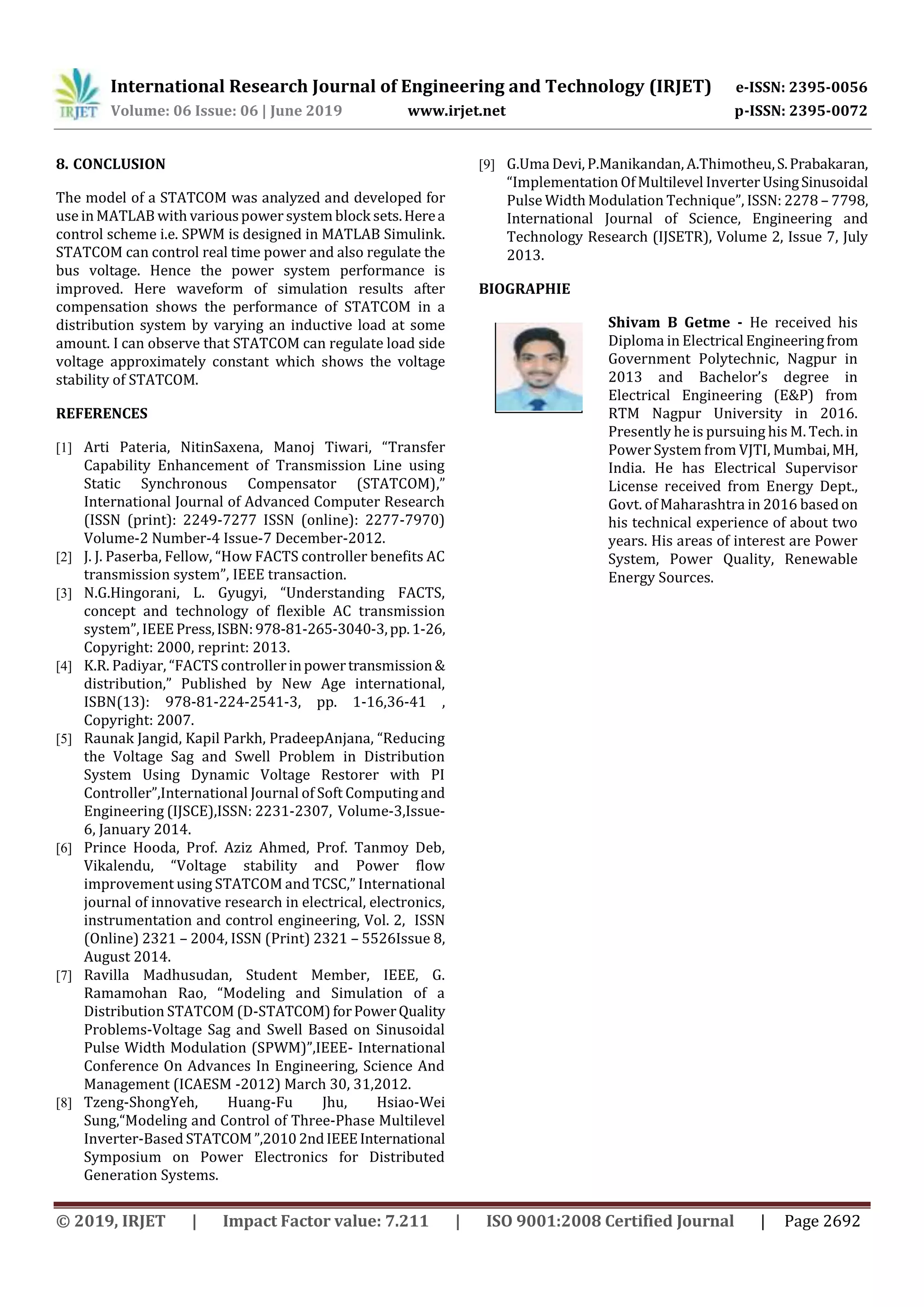 IRJET- Voltage Stability Improvement and Reactive Power Compensation ...