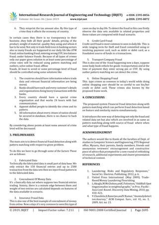 IRJET- Financial Fraud Detection along with Outliers Pattern | PDF