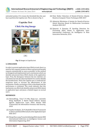 IRJET- A Defense System Against Application Layer Ddos Attacks with Data Security | PDF