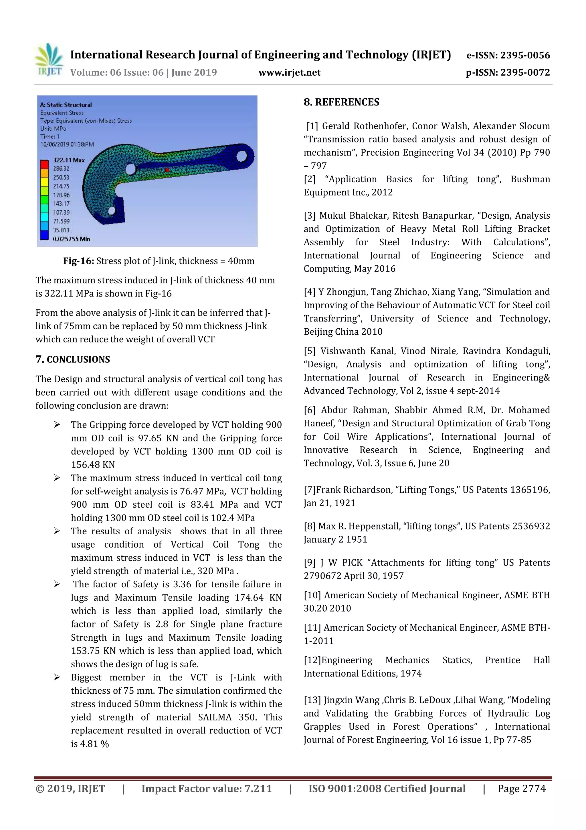 IRJET- Kinematic Design Methodology of Vertical Coil Tong | PDF